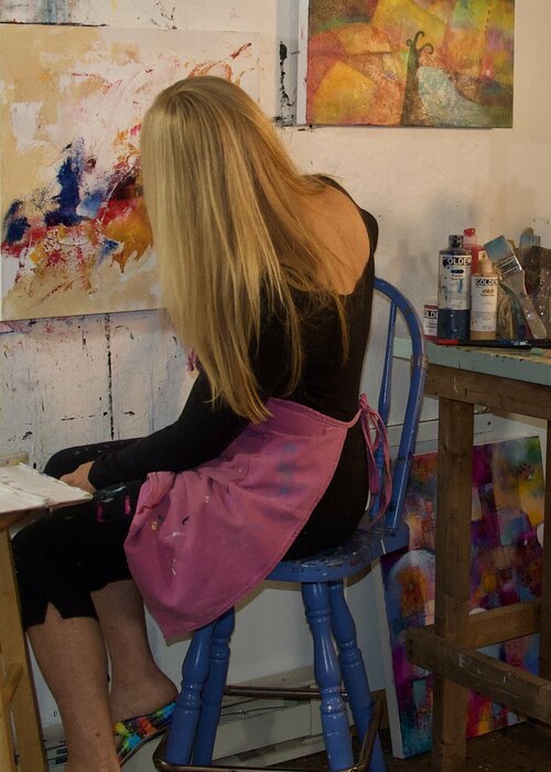 Santorini Sunrise by Laurie DeVault (2021) : Painting Acrylic, Pencil on Canvas - SINGULART