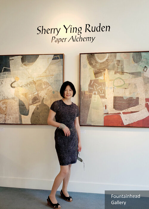 Birds Eye View II by Sherry Ying Ruden (2021) : Work on paper Collage ...