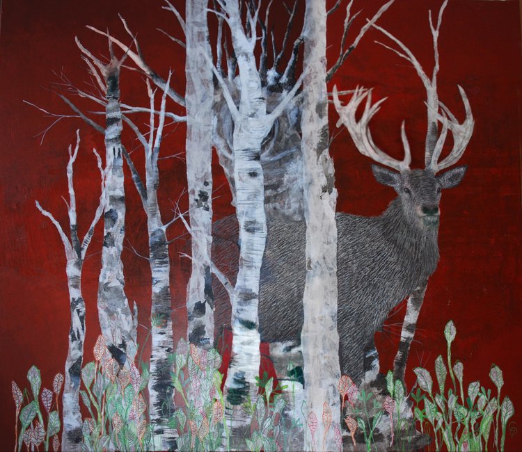 Cerf / Deer / Hirsch by Cécile Duchêne-Malissin (2017) : Painting ...