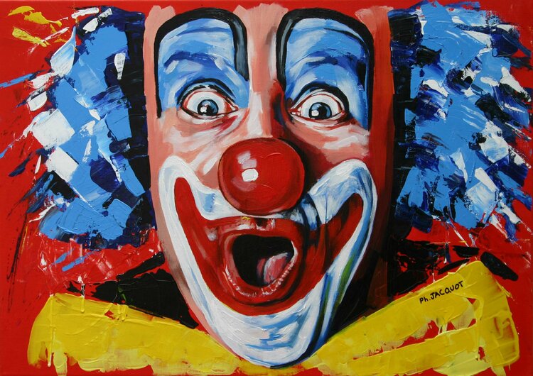 Clown von Philippe Jacquot (2015): Malerei Acryl auf Leinen - SINGULART