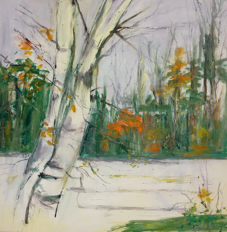 Scandinavian Autumn by Aase Lind (2018) : Painting Acrylic, Pencil on ...