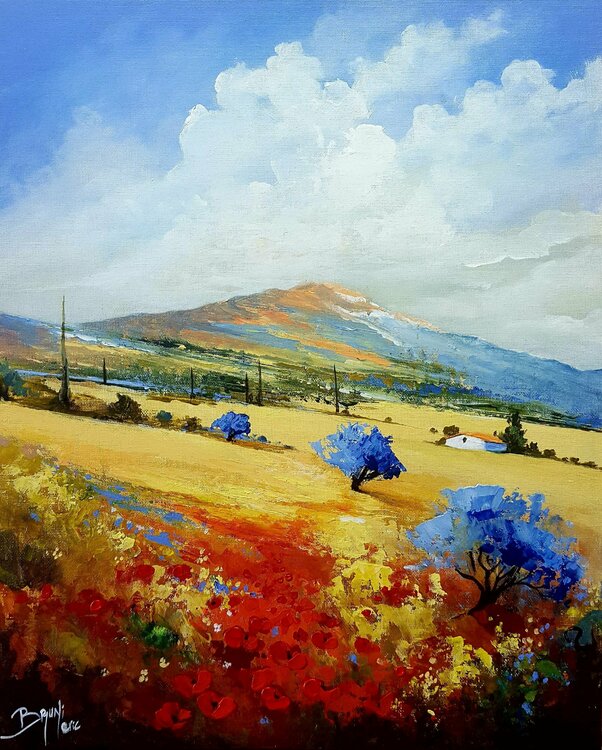 Les oliviers bleus by Eric Bruni (2018) : Painting Acrylic on Canvas ...