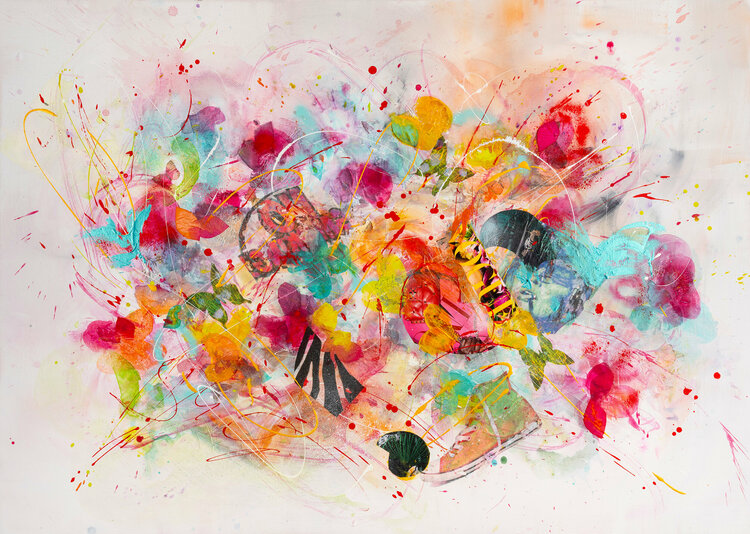 in vogue by Simone Monney (2019) : Painting Acrylic, Collage on Canvas ...