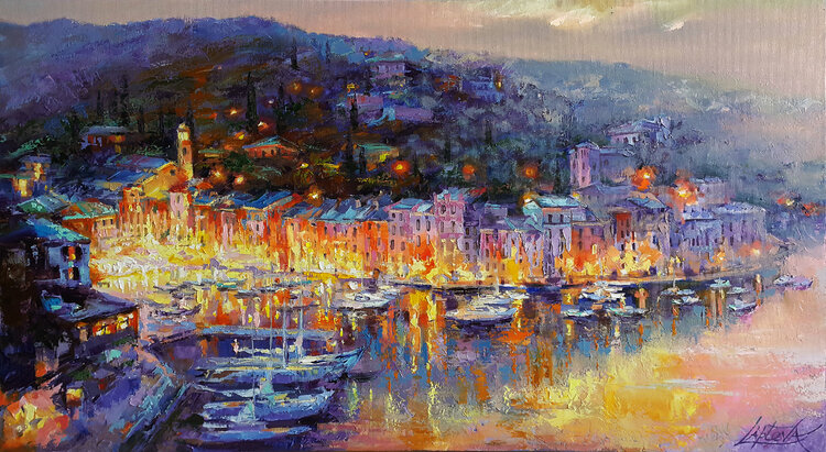 Portofino by Viktoria Lapteva (2019) : Painting Oil on Canvas - SINGULART