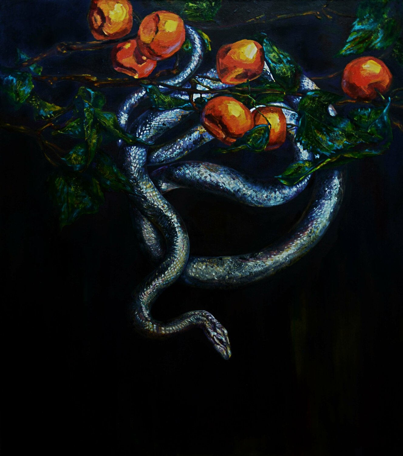 The albino snake by Maria Drozdova (2019) : Painting Oil, Lacquer on ...