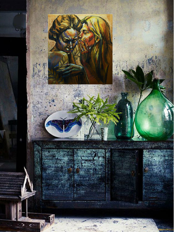 Whisper by Maria Drozdova (2019) : Drawing Pastel, Chalk on Paper ...