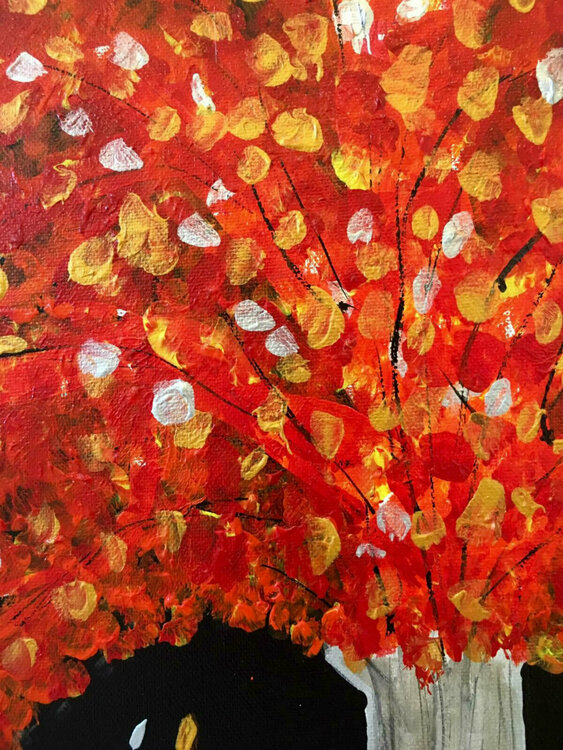 Flaming Fiery Fall by Aarti Bartake (2014) : Painting Acrylic on Canvas ...