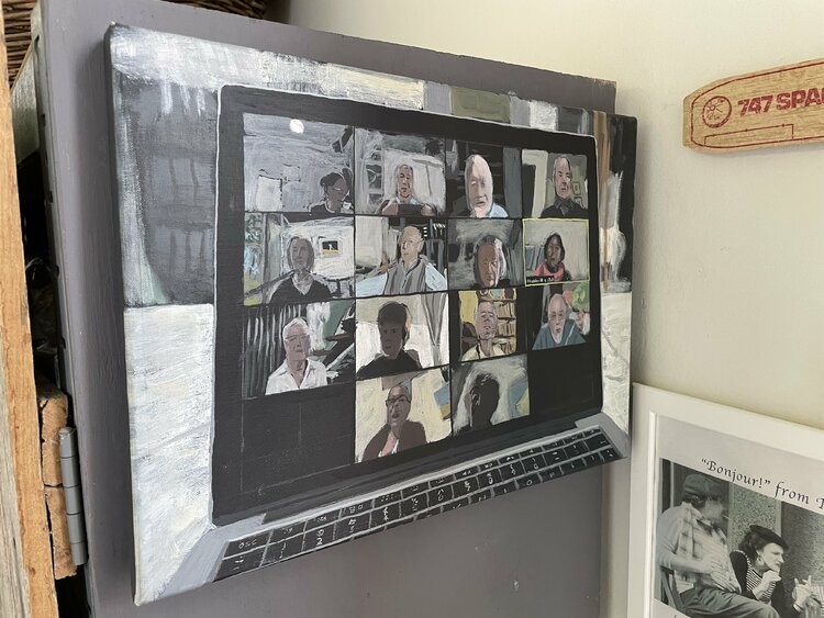 Zoom Art Class by Rick Matear (2020) : Painting Acrylic on Linen ...