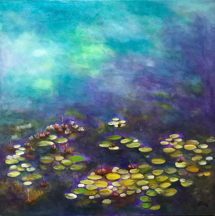 Water Lilies by Bernardo Lira (2019) : Painting Oil on Canvas - Singulart