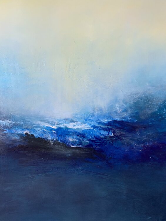 Falling Ocean by Kris Ancog (2019) : Painting Acrylic, Oil on Canvas ...