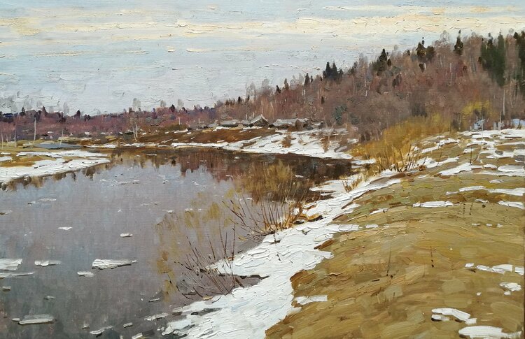 Spring is coming von Vasiliy Kuraksa (2018): Malerei Öl auf Leinwand ...