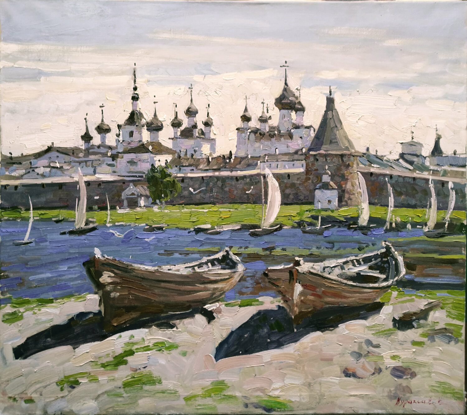 Solovki Monastery de Vasiliy Kuraksa (2018) : Peinture Huile sur Toile ...