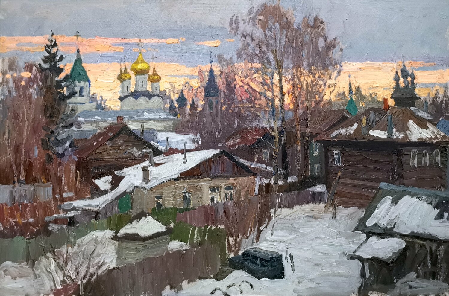Kostroma City von Vasiliy Kuraksa (2019): Malerei Öl auf Leinwand ...