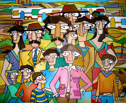 Gitanos canasteros "Les guitares" by Gabi Jimenez (1999) : Painting ...