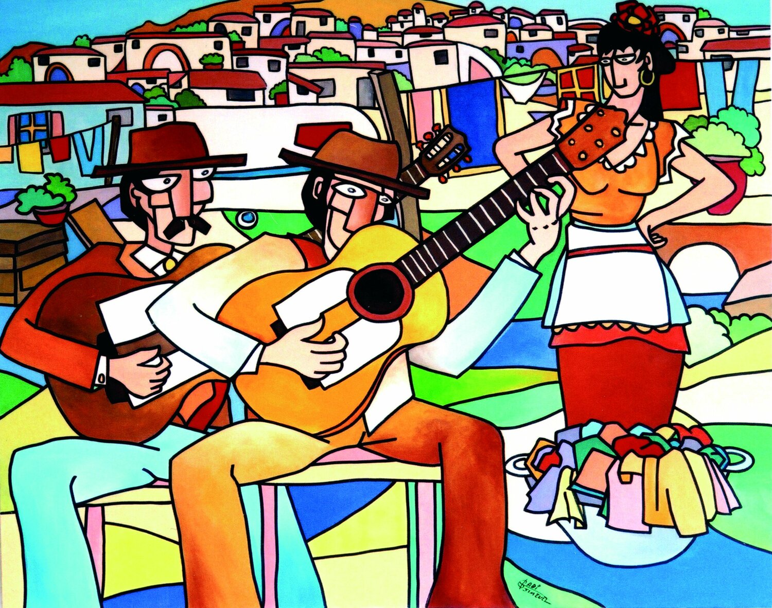 Gitanos canasteros "Les guitares" by Gabi Jimenez (1999) : Painting ...