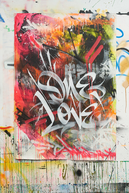 one love by PANDA COLLECTIVE (2019) : Painting Acrylic, Spray paint on ...