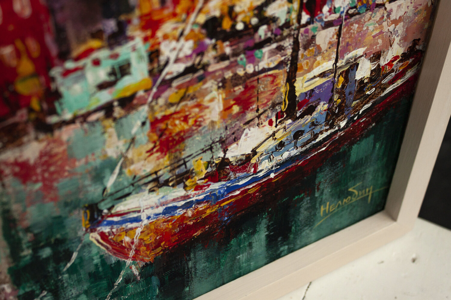 Old town by Aleksandr Neliubin (2022) : Painting Acrylic, Lacquer on ...