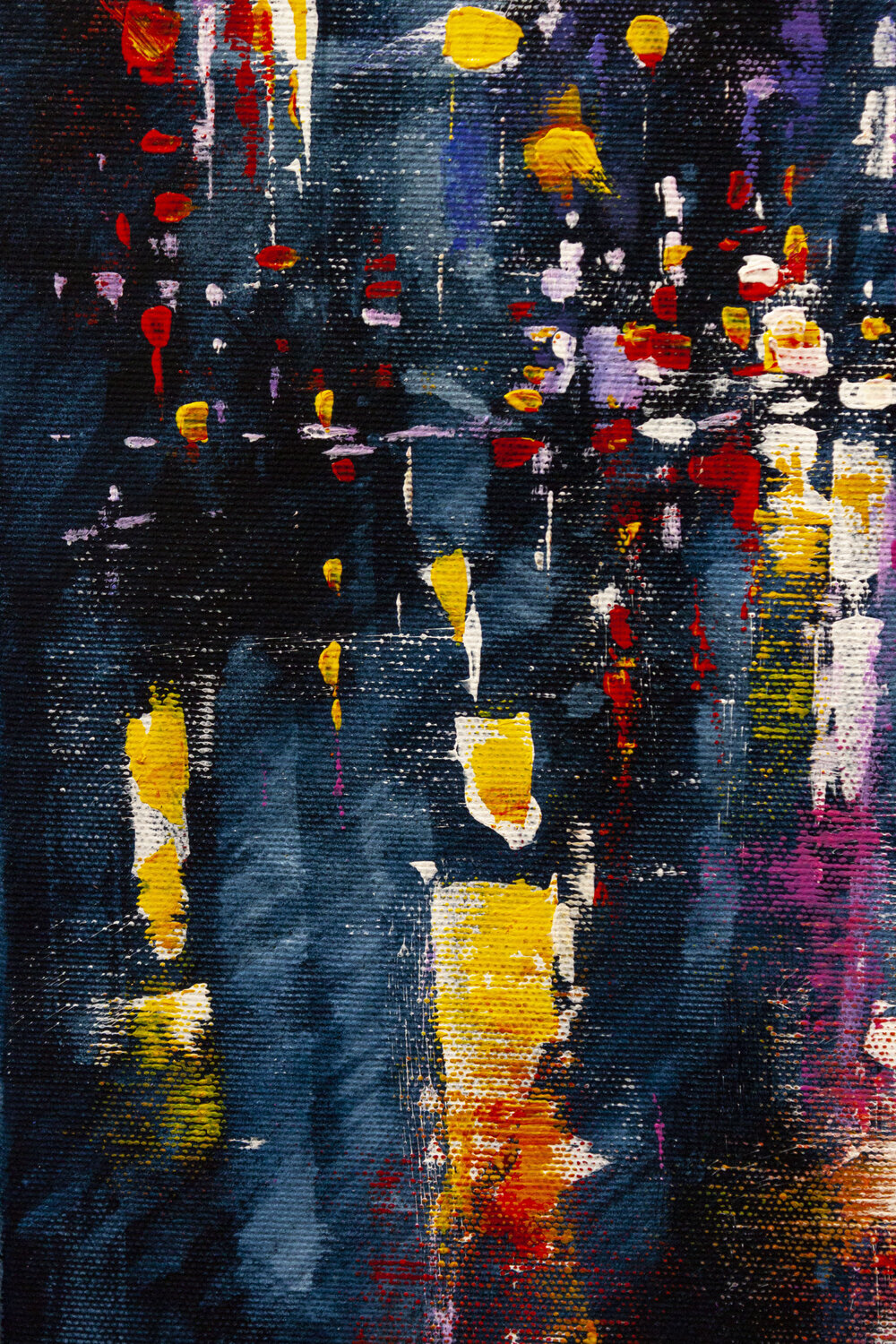Night city by Aleksandr Neliubin (2023) : Painting Acrylic, Lacquer on ...