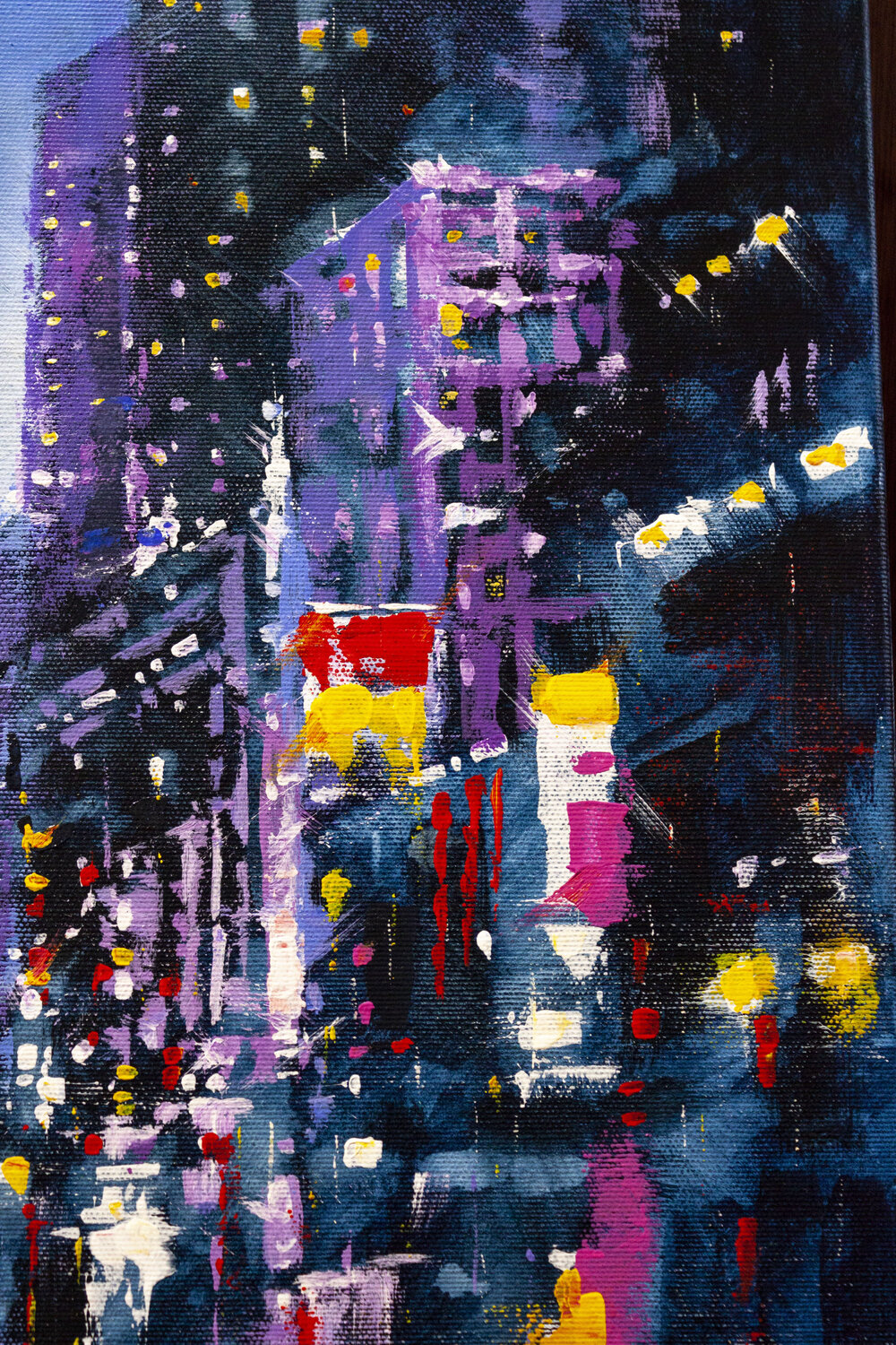 Night city by Aleksandr Neliubin (2023) : Painting Acrylic, Lacquer on ...