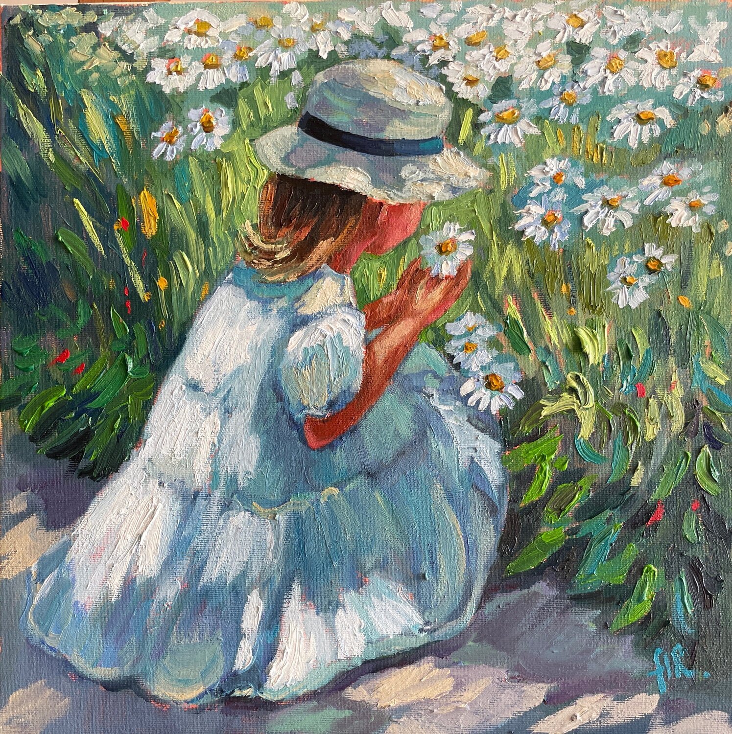 Daisy by Anna Reznikova (2022) : Painting Oil on Linen - SINGULART