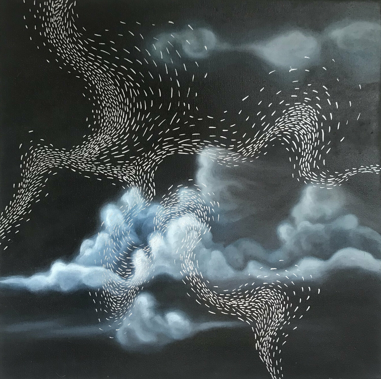 Murmuration by Diane Kazakis (2019) : Painting Oil, Pen on Canvas ...