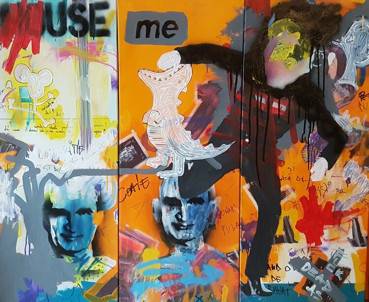 I beat 2 von Adrian Florin Pop (2020): Malerei Acryl, Öl auf Leinwand ...