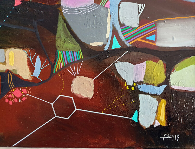 Calculs aléatoires by Philippe Abril (2018) : Painting Acrylic, Felt on Canvas - SINGULART