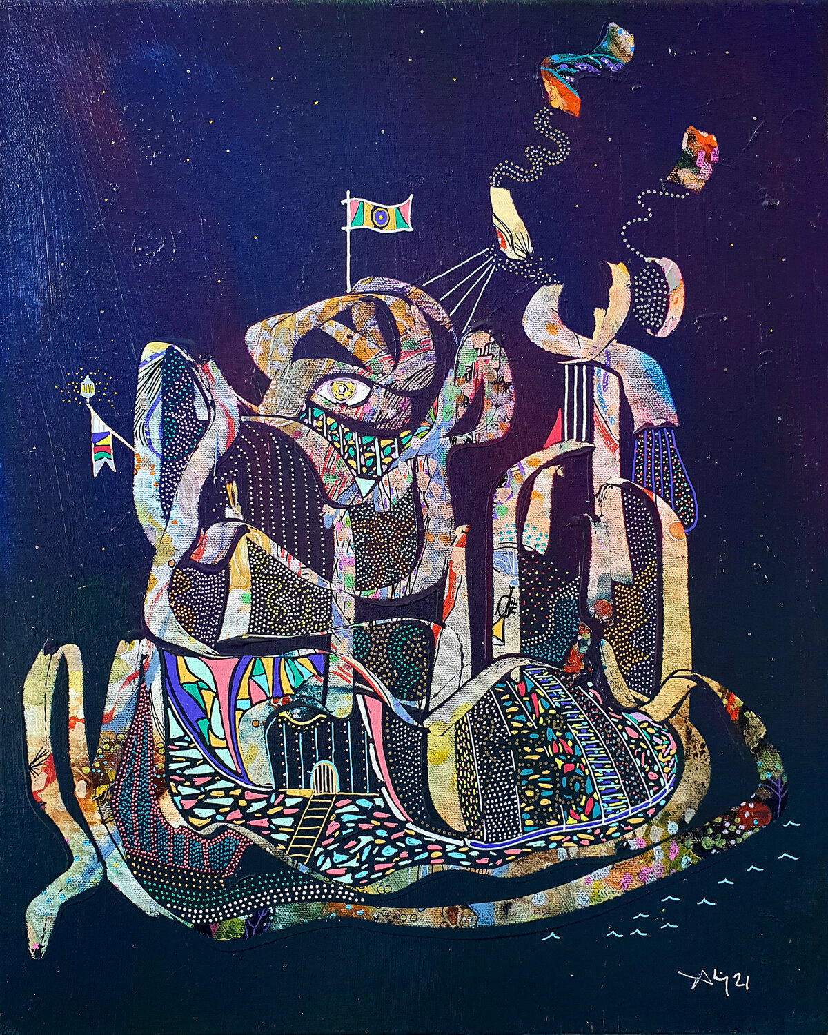 Ûta-napishtî by Philippe Abril (2021) : Painting Acrylic on Canvas - SINGULART