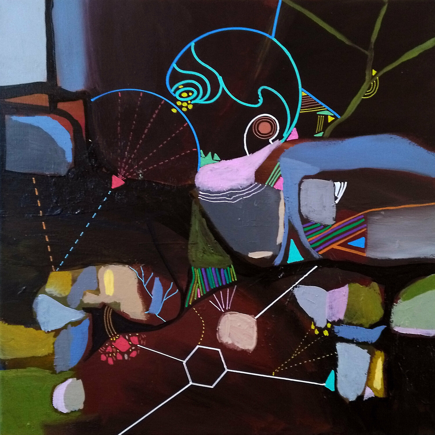 Calculs aléatoires by Philippe Abril (2018) : Painting Acrylic, Felt on Canvas - SINGULART