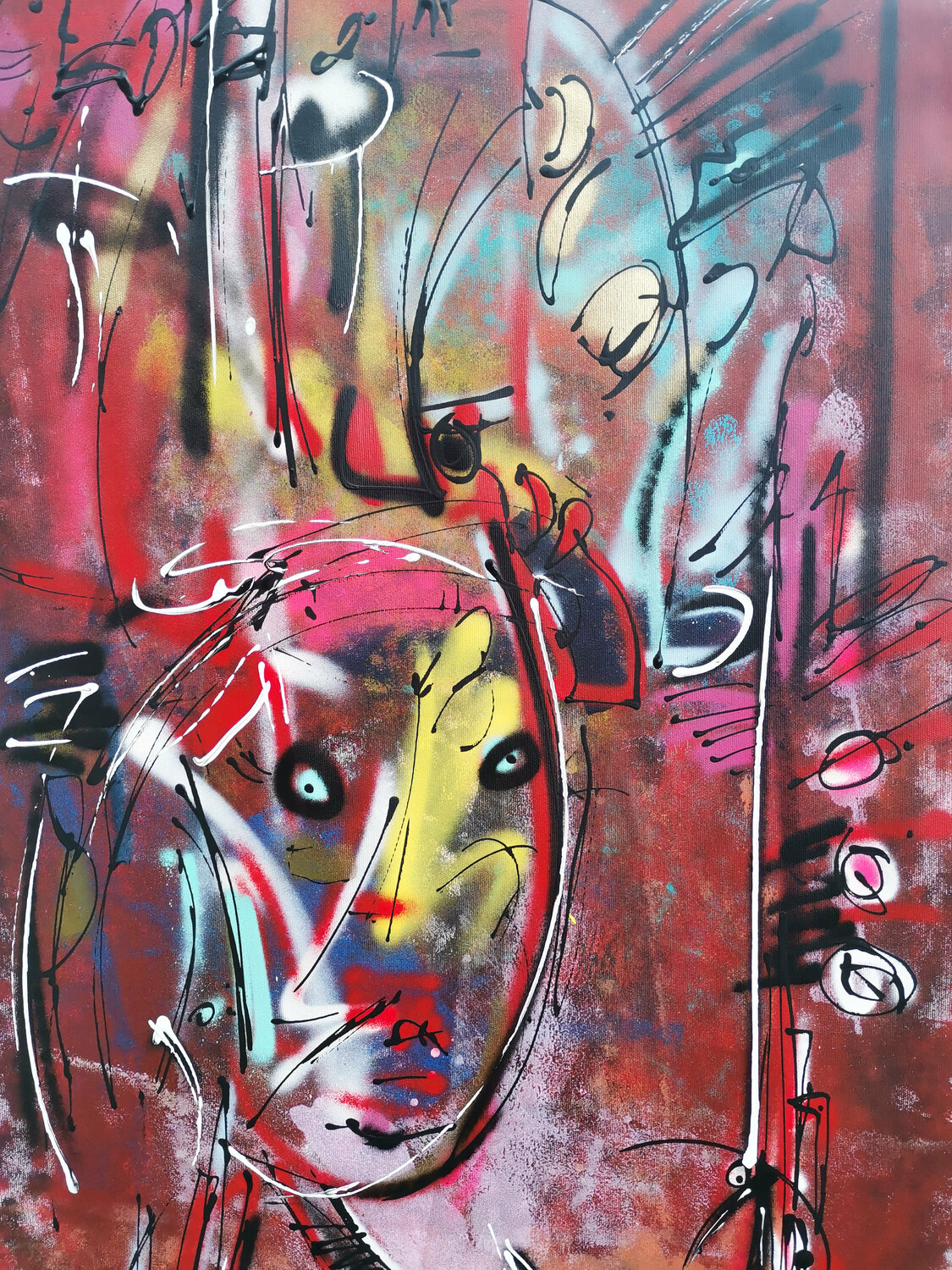 Red Land by Luc Villard (2021) : Painting Acrylic, Spray Paint on ...