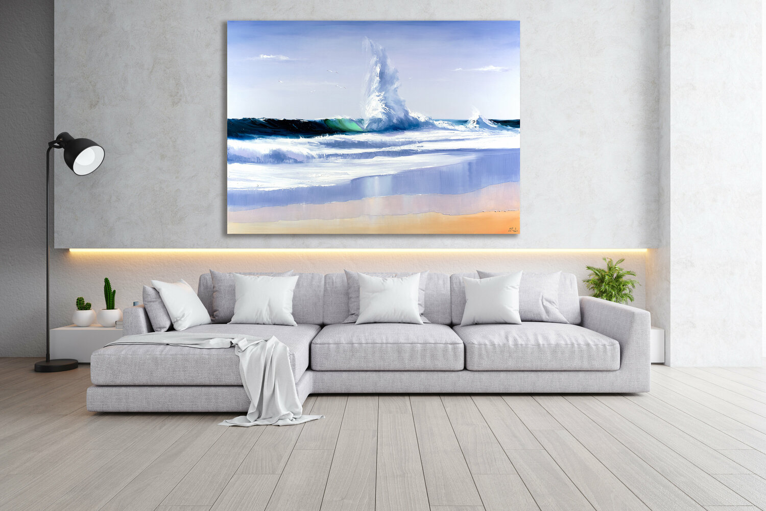 Dancing wave by Bozhena Fuchs (2021) : Painting Oil on Canvas - SINGULART