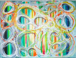 FLOATING TIME MACHINE by Kilian Basia (2021) : Painting Acrylic, Enamel ...