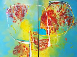 FLOATING TIME MACHINE by Kilian Basia (2021) : Painting Acrylic, Enamel ...