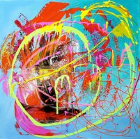 FLOATING TIME MACHINE by Kilian Basia (2021) : Painting Acrylic, Enamel ...