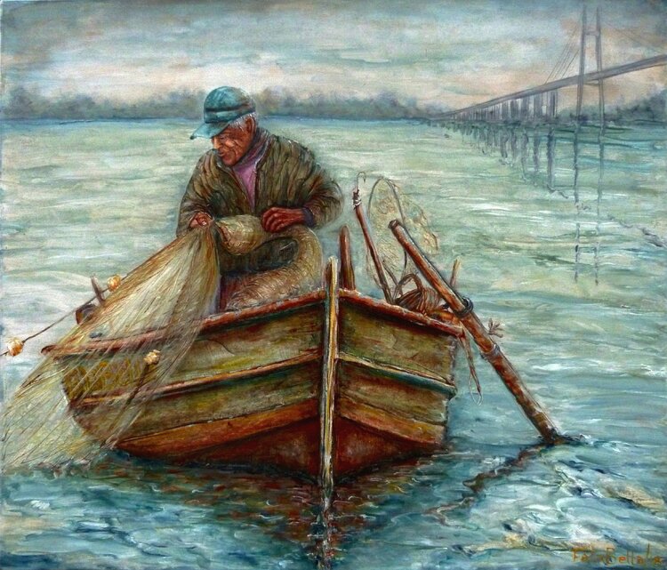 Oracion del Remanso von Daniel Falabella (2018): Malerei Öl auf Stoff ...