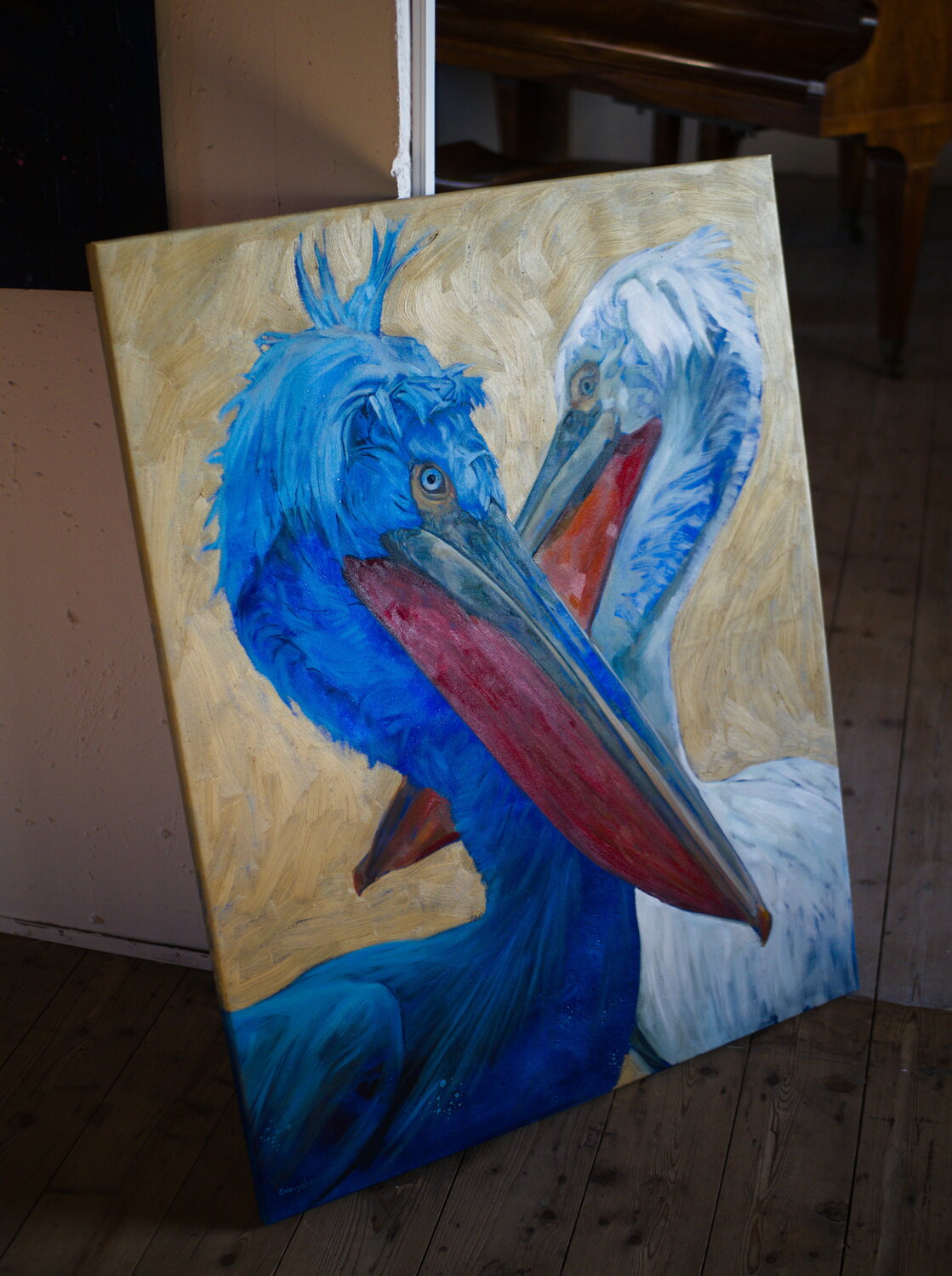 Der Blaue Pelikan by Oleksii Gnievyshev (2023) : Painting Oil on Canvas ...