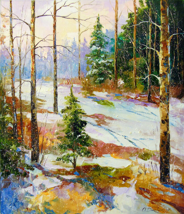 In the winter forest by Olha Darchuk (2017) : Painting Oil on Canvas ...