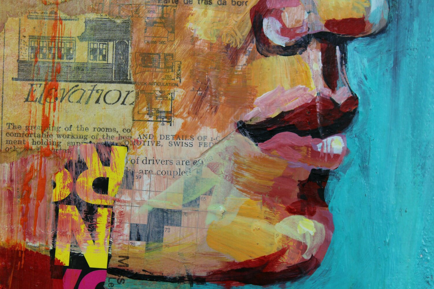 The Thinker by Sylvia Paul (2020) : Painting Acrylic, Collage on Canvas ...
