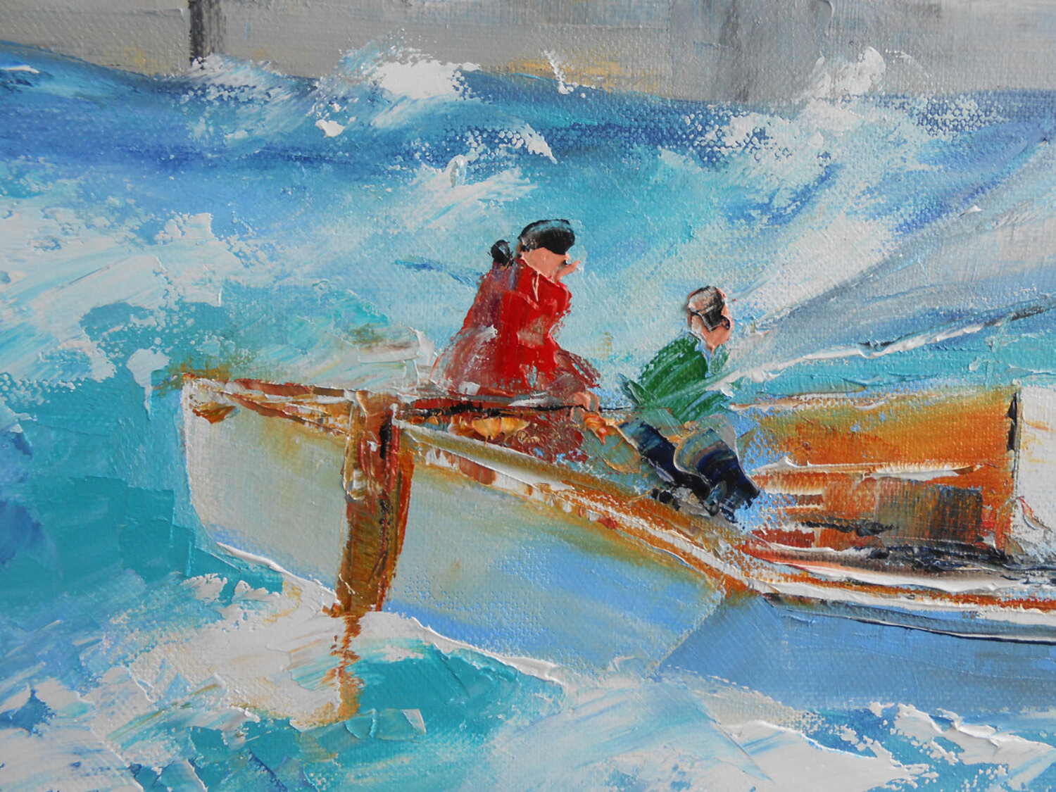 Voilier sous Spi à l'entrée du Port de La Rochelle by Axelle Bosler (2022) : Painting Oil on ...