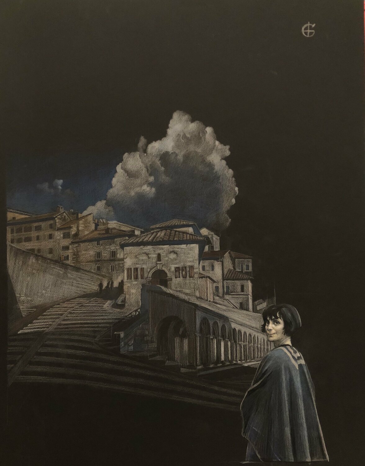 Assisi Umbria Italy landscape painting by Genya Gritchin (2018) : Work ...