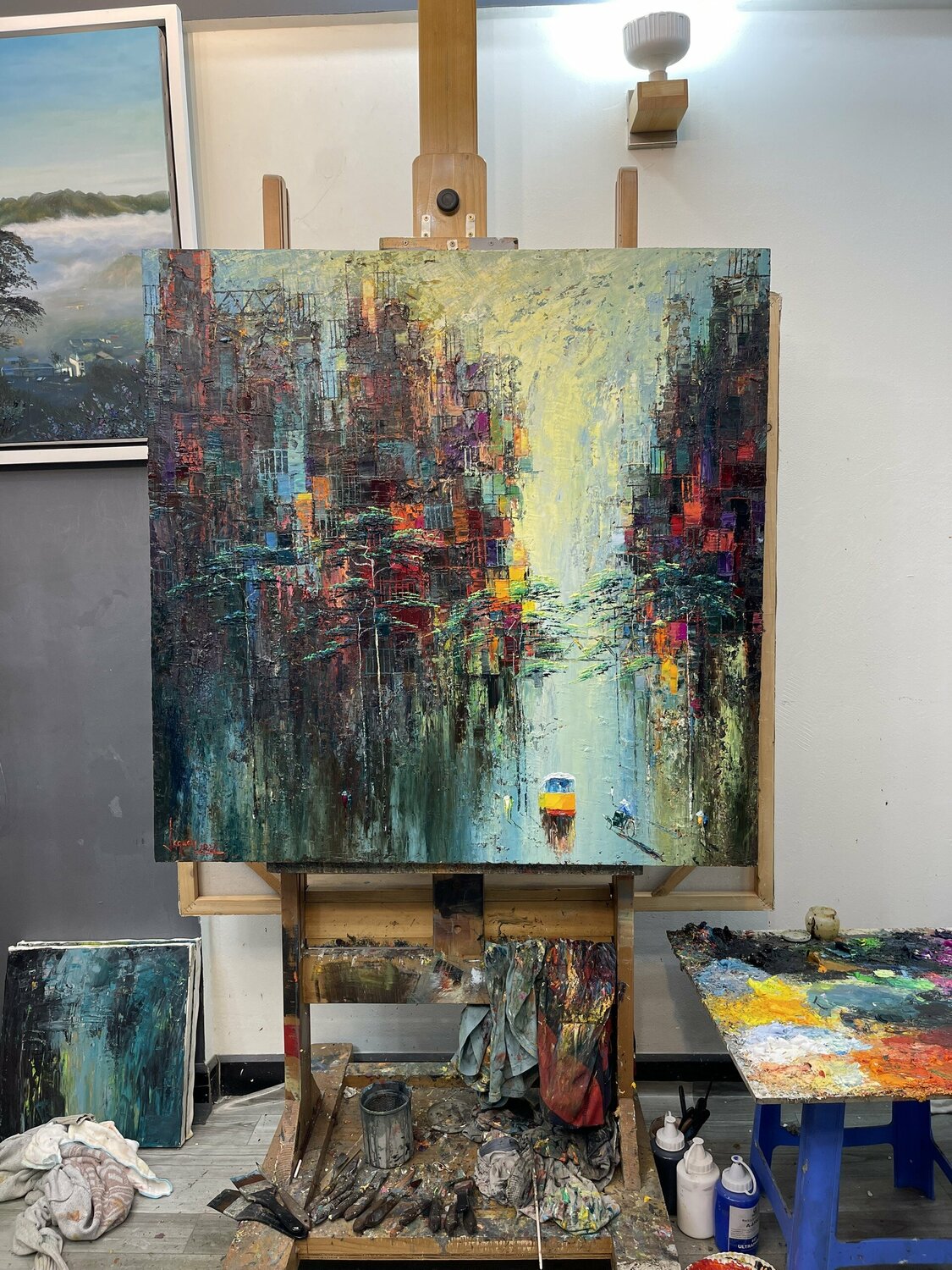 Spring Rain by Quan Le (2022) : Painting Oil on Wood - SINGULART