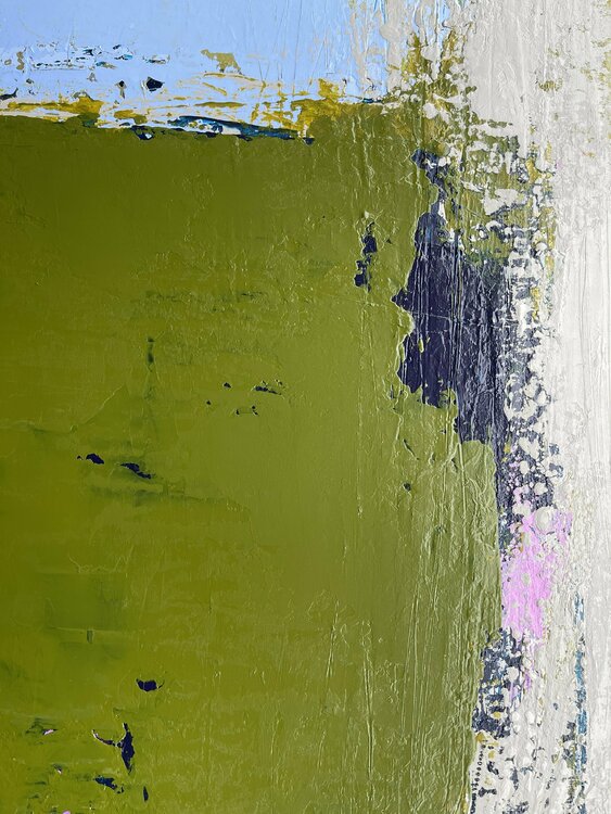 Pale Blue and Olive Blocks by Susan Handau (2021) : Painting Acrylic ...