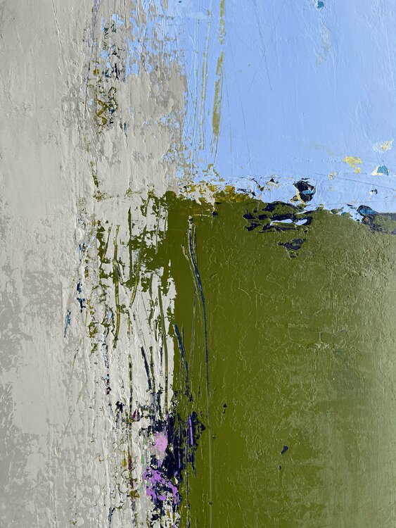 Pale Blue and Olive Blocks by Susan Handau (2021) : Painting Acrylic ...