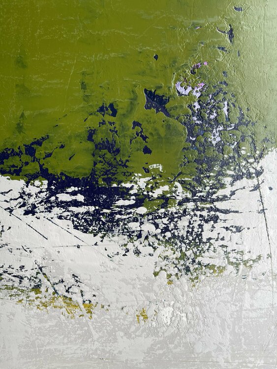 Pale Blue and Olive Blocks by Susan Handau (2021) : Painting Acrylic ...