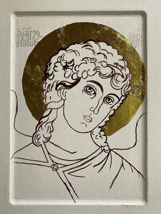 Archangel Michael by Dolgor Dugarova (2022) : Painting Tempera, Gilding ...