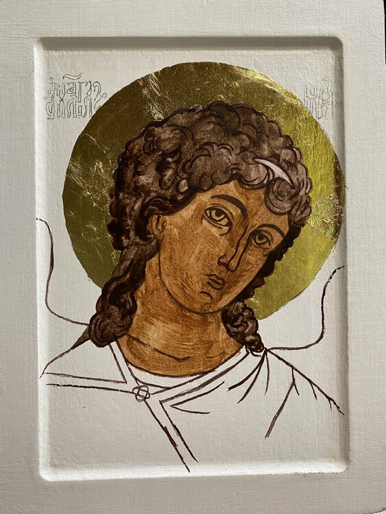 Archangel Michael by Dolgor Dugarova (2022) : Painting Tempera, Gilding ...
