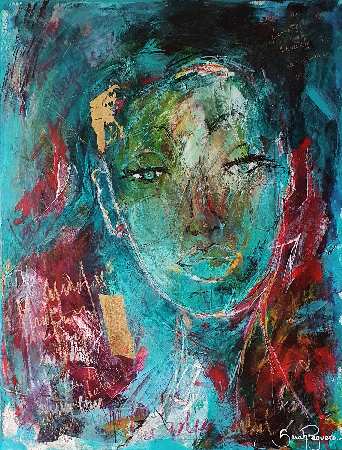 IN YOUR EYES by Sarah Peguero (2021) : Painting Acrylic, Pencil on ...