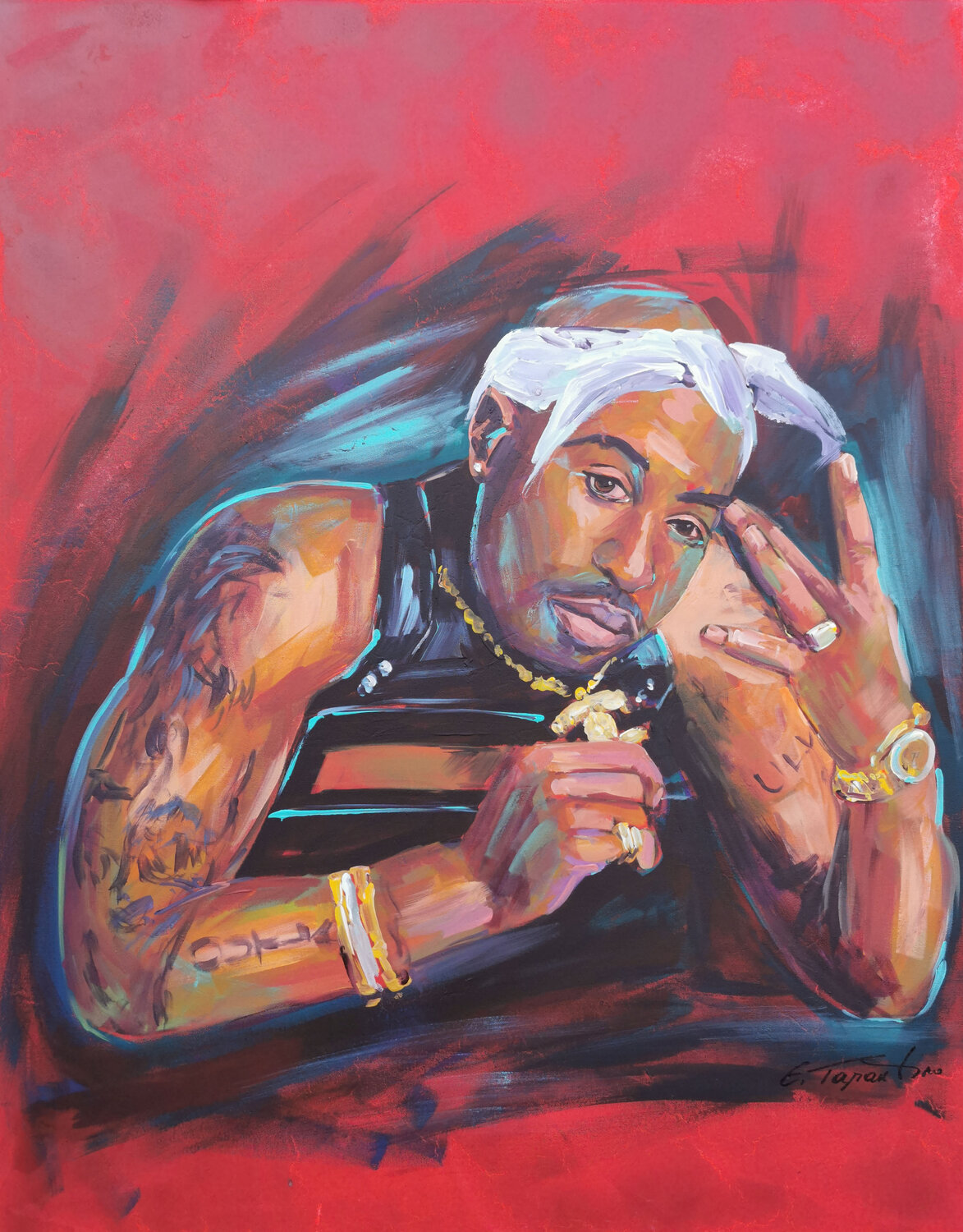 2Pac Shakur by Editha Tarantino (2023) : Painting Acrylic on Canvas ...