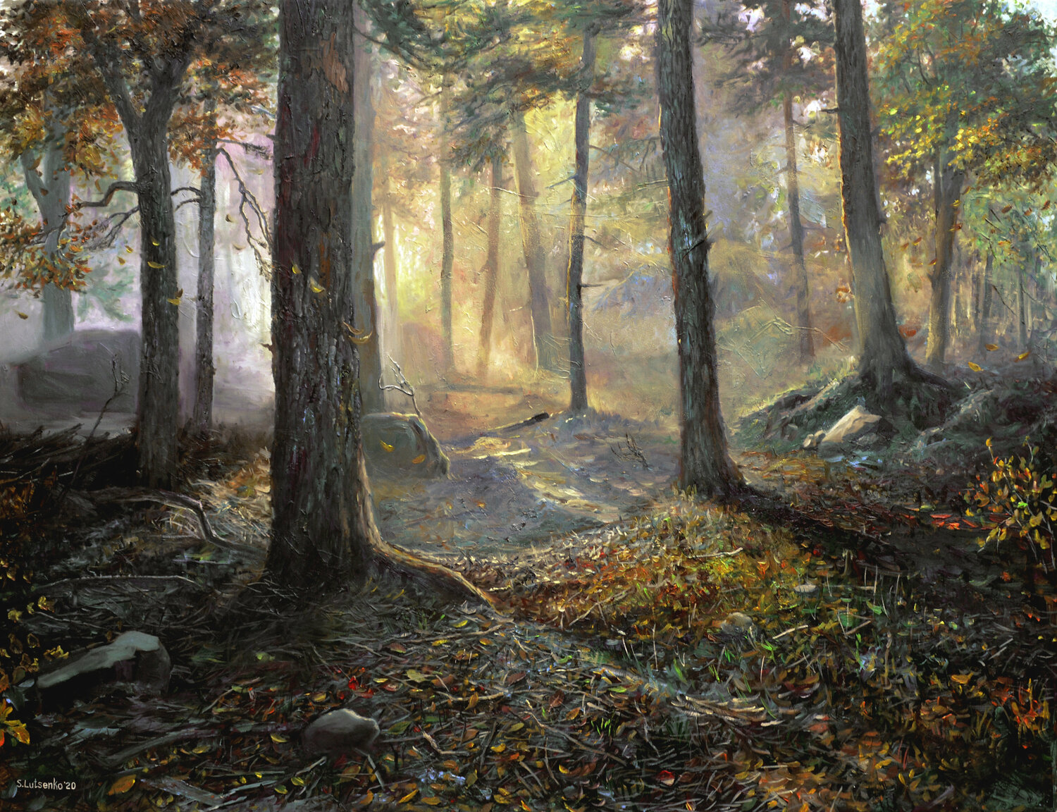 Golden Morning by Sergey Lutsenko (2020) : Painting Oil on Canvas - SINGULART