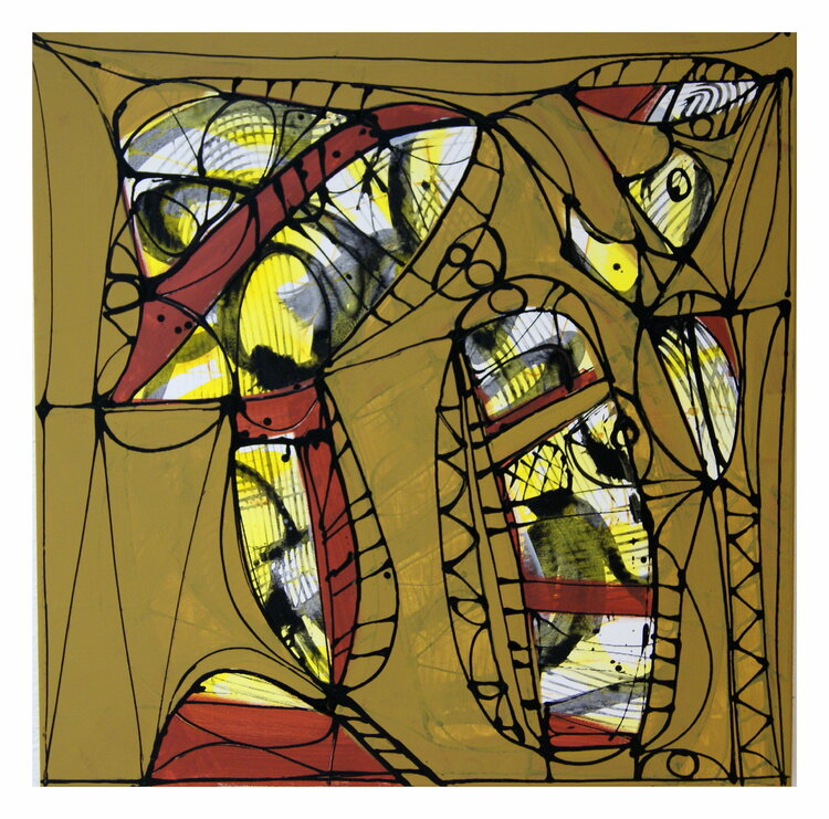 Kopf und Figur von Mathias Wunderlich (2021): Malerei Acryl auf Leinwand - SINGULART